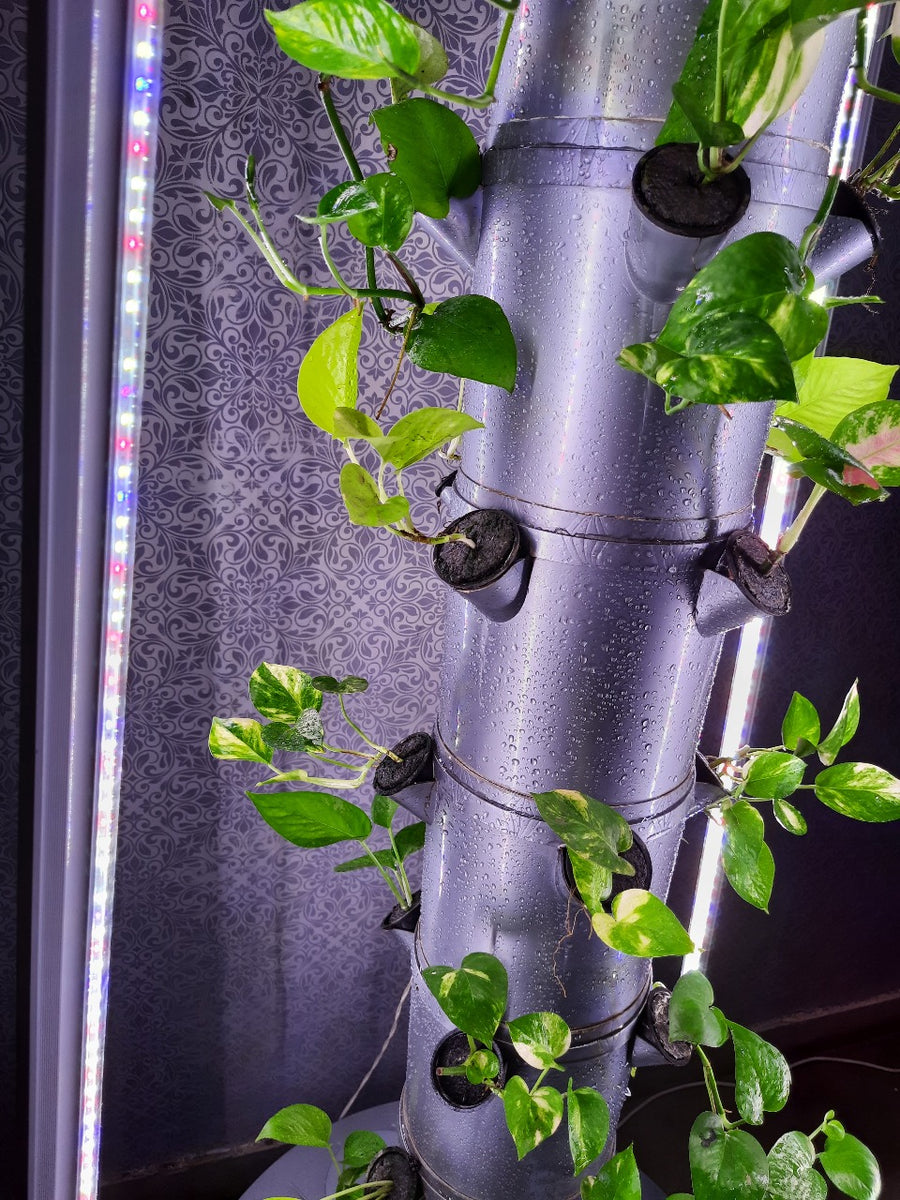 Indoor growtower-32 : Vertical grow kit for 32 plants with Grow light ...